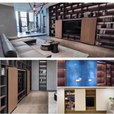 电动巴士平移门轨道变轨五金衣柜铰链手动电视柜书柜滑轨推拉门