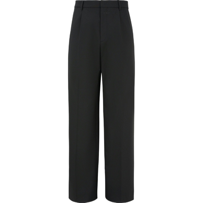 【季末折扣】032C 秋冬男士简约百搭直筒绵羊毛混纺黑色长裤