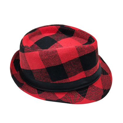 春秋短檐格子礼帽休闲英伦通用