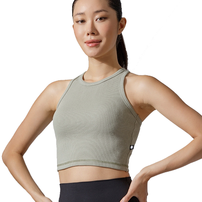 AUMNIE澳弥尼每天配罗纹工字背心全棉修身瑜伽健身高强度无胸垫