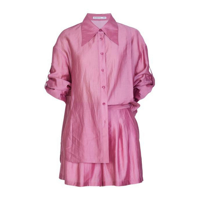 婉甸夏防晒外套防晒服灰烟粉衬衫式套装两件套1242L07RS4
