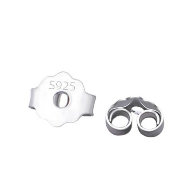 925镀银耳塞帽纯银耳堵耳钉针耳棒防滑防掉防过敏耳饰送塑胶精致