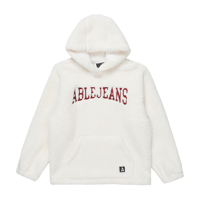 ABLE JEANS25冬新款宽松连帽美式复古仿羊羔绒卫衣摇粒绒男女同款