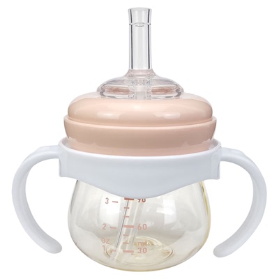 1岁宝宝喝水直饮吸管奶瓶宽口径PPSU直通小号120ml婴儿手柄学饮杯