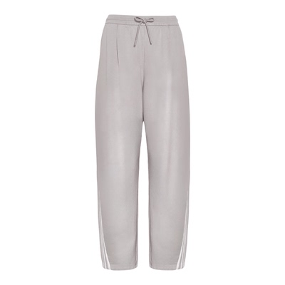 阿迪达斯香蕉裤女裤2026春纯棉针织三条纹宽松休闲运动长裤IA7519