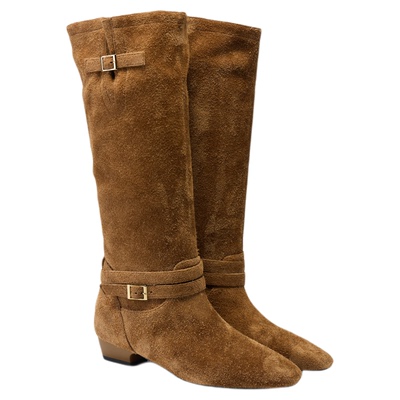 fed骑士长靴冬季新款女靴时尚堆堆靴卡其色西部靴女S1009-CAC012