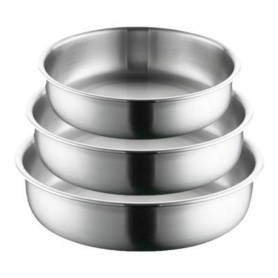 onlycook 304不锈钢盘子圆盘食品级菜盘家用餐盘饺子托盘蒸盘碟子