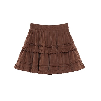 层次美学甜美减龄丝绒蛋糕短裙