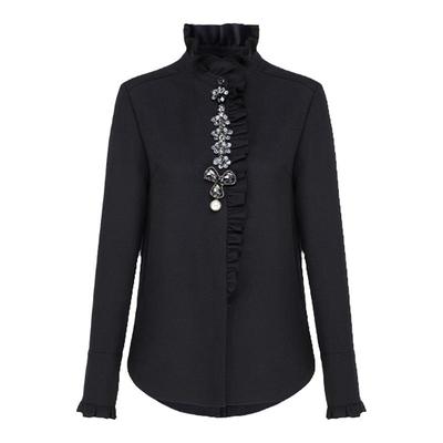 HPLY荷比俪冬新品女荷叶边衣领可拆卸装饰衬衫HDD41630604-2