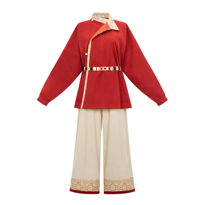 唐制汉服双层加绒圆领袄秋冬汉服