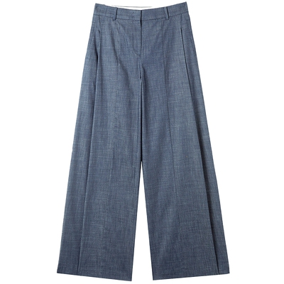 LANCY/朗姿夏季新款气质简约显瘦高级感直筒棉感西装裤阔腿裤子女