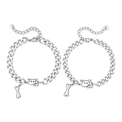 zeroline小狗骨头情侣手链女