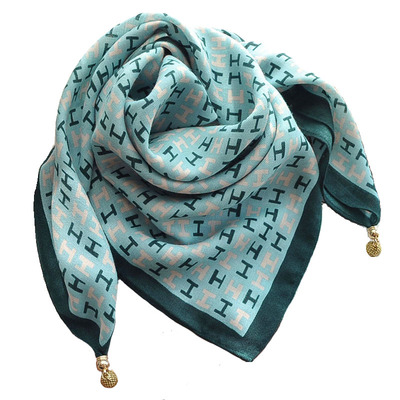 懒人小围巾韩版春秋搭配磁扣丝巾