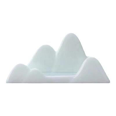 简约陶瓷假山桌面摆件文创山形笔搁手机架名片夹商务礼品企业定制