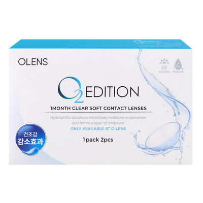 [新品上市]OLENS原装进口  O2 EDITION 润氧月抛2片透明隐形眼镜