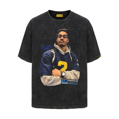 摇滚计划篮球球星美式普尔球衣风T恤美式街头学生重磅夏季短袖男