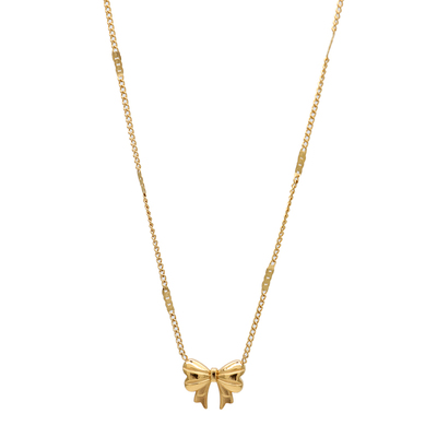 ZOXI钛钢不掉色蝴蝶结项链夏天