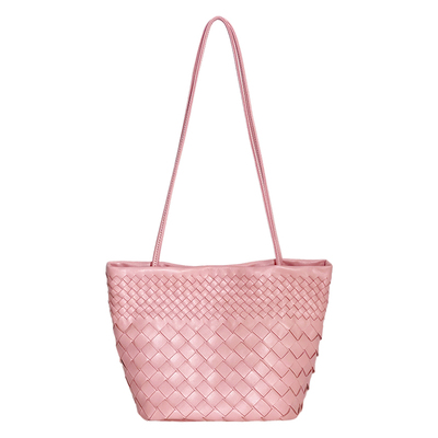 jpjclassic夏日草编包羊皮手工编织度假风菜篮子包休闲通勤水桶包