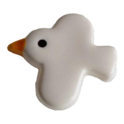 光亮黑眼睛乳白色飞鸟造型纽扣