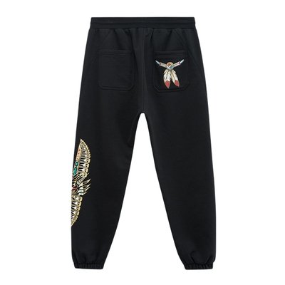 翅膀印花加绒束脚针织裤