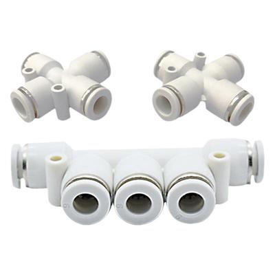塑料接头8mm快插接头四通,五通PZA PK 4 6 8 10 12多管道接头分头