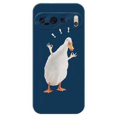 一只呆鹅适用谷歌Pixel10手机壳9pro/8/7/6A大鹅XL简约可爱趣味女款耐脏软