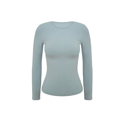 310g云朵感修身圆领长袖T恤上衣