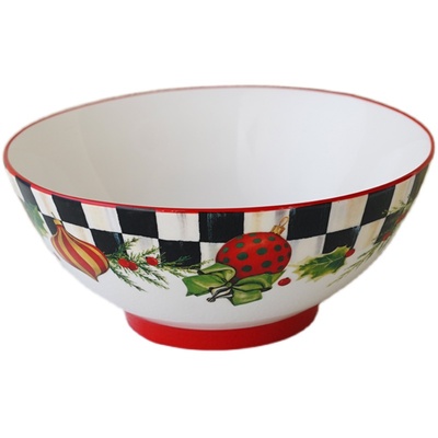 餐盘美国MC陶瓷平盘出口圣诞餐具