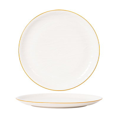 北欧浮雕四机可进家用陶瓷浅盘