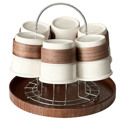 高颜值防烫竹套纯白陶瓷咖啡杯子