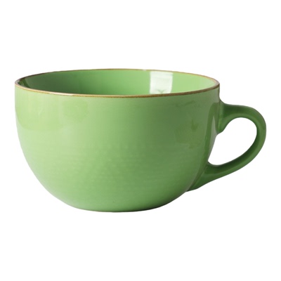 三瓷家淡绿色陶瓷大汤杯