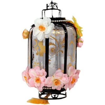 复古风宫灯手工花朵手提手持花灯宫廷跳舞道具灯笼成品丙午马年