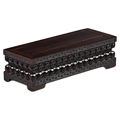 黑檀木莲花台关公财神供奉垫高台