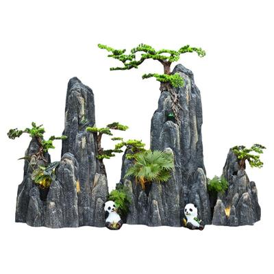 组合假山石景观造景鱼池流水摆设