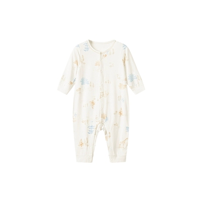 【商场同款】英氏婴儿衣服春秋宝宝连体衣莫代尔新生儿哈衣