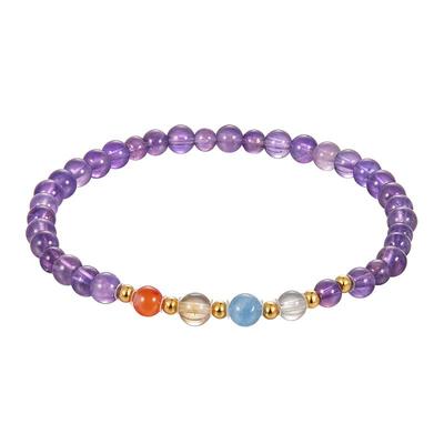 zeroline多宝紫水晶手串女海蓝宝