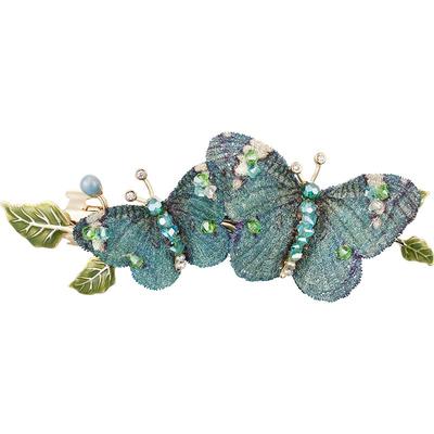 shes茜子原创刺绣蝴蝶马尾夹