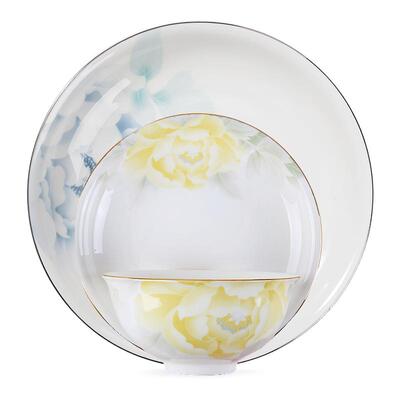 华光国瓷 景瓷骨瓷碗碟套装餐具套装釉中彩中式礼盒乔迁送礼