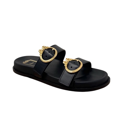 Dior迪奥女士黑色露趾拖鞋正品