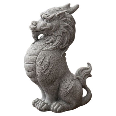 青砂石招财麒麟嘲风博古架装饰摆设家居客厅鱼缸沉水造景摆件