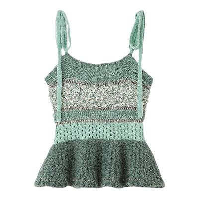 LILY BROWN秋冬款 复古拼接收腰针织吊带上衣LWNT244035