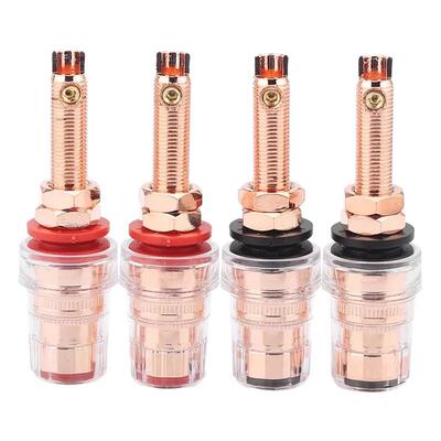 紫铜透明喇叭音响放胆机长接线柱