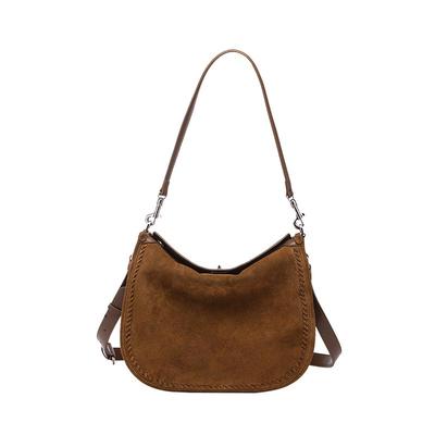 fed麂皮工艺牛皮反绒磨砂皮托特包HOBO腋下包单肩斜挎包BFA9494