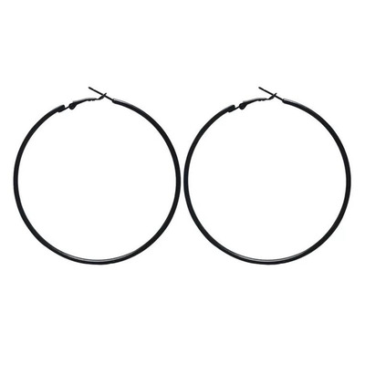 2023年新款潮黑色圈女大圆脸耳环