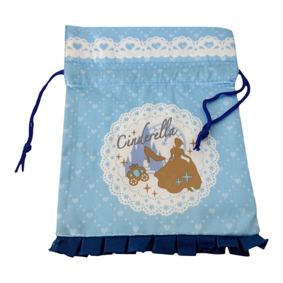 日本出口灰姑娘蓝抽绳收纳袋