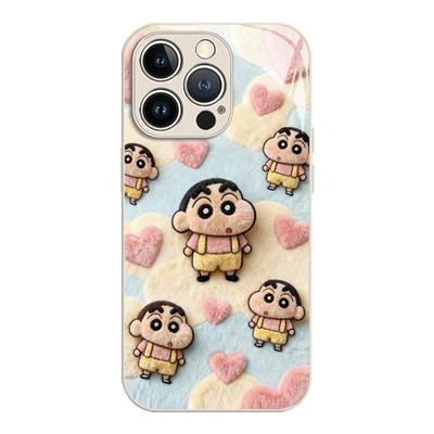 毛绒蜡笔小新手机壳卡通