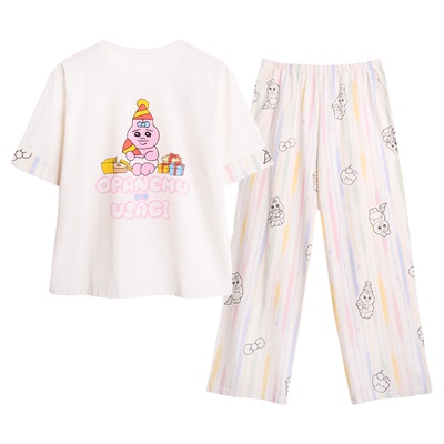 【OPANCHU裤裤兔联名】华歌尔夏棉质可爱印花家居服套装睡衣女