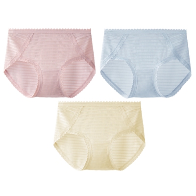 蕉内银皮313A女士内裤纯棉蕾丝