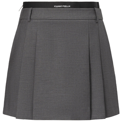 仿佛斜纹半身裙女a字短款