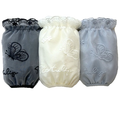 秋冬短款洋气蕾丝袖套女上班棉衣羽绒服袖头办公防污百搭韩版套袖